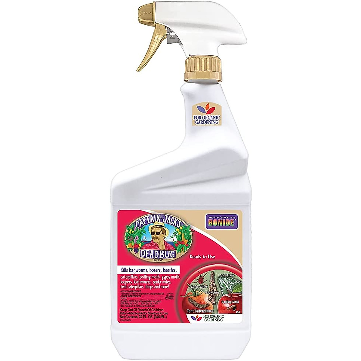 Bonide Captain Jack's Deadbug Brew Ready-to-Use Spray, 32 oz Outdoor Insecticide and Mite Killer for Organic Gardening