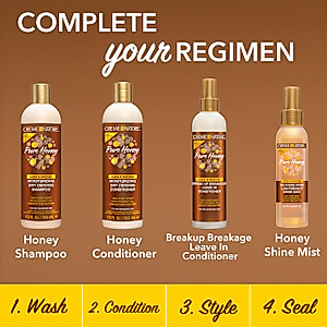 Coconut Oil & Shea Butter Shampoo by Creme of Nature,Dry Defense for Damaged Hair, Formula with Pure Honey, 12.07 Fl Oz