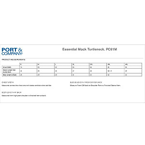 PORT AND COMPANY Mock Turtleneck (PC61M) Royal Blue, 4XL