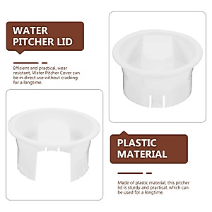 2Pcs White Glass Water Pitcher Lids Food Grade Plastic Anti-Dust Splash Resistant Stoppers Covers for Beverage Carafe Glass Pouring Pitcher One Size，Beverage Serveware，Jugs