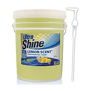 Ultra Shine™ 2X Platinum™ Dishwashing Liquid - Lemon Scent - 5 Gallons (Retail Case w/Pump)