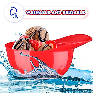 36 Count Summer Baseball Helmet Snack Ice Cream Bowl 8 oz Mini Baseball Cap Bowls Plastic Dessert Sundae Candy Bowls with 36 Spoons for Kids Birthday Sports Party Supplies (Red, Dark Blue)