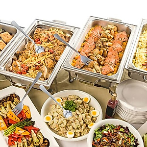 Cornucopia Serving Spoons & Large Serving Forks Set (4 pack, 2 of each); Buffet & Banquet Style Elegant Classic Serving Utensils