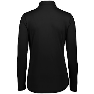 Augusta Sportswear Ladies Attain Wicking 1/4 Zip Pullover - Women's Running Long Sleeve Jacket with Sun Protection, Black, Medium