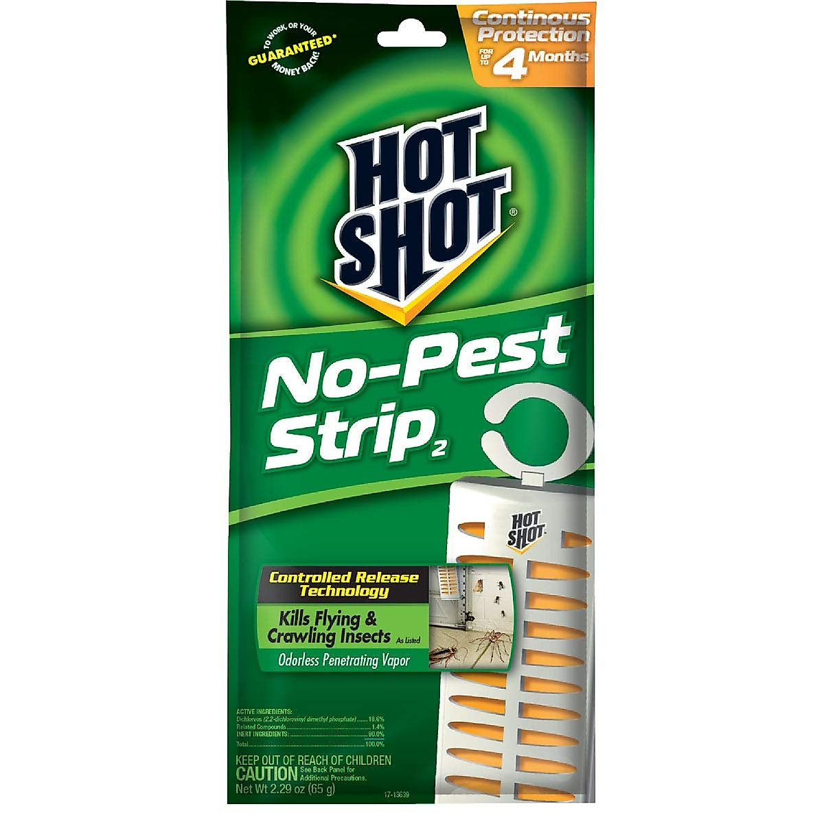 Hot Shot No-Pest Strip 2, Controlled Release Technology Kills Flying and Crawling Insects 2.29 Ounce (Value Pack of 15)