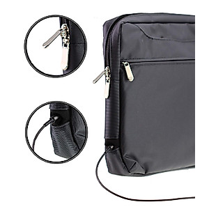Navitech Black Sleek Premium Water Resistant Shock Absorbent Carry Bag Case Compatible with The ASUS Chromebook C204 11.6" / ASUS Chromebook C214 11.6" / ASUS Chromebook Flip C434 14"