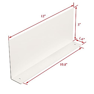 L-Shaped White Metal Floating Shelf Modern Heavy Duty Wall Mount Shelf 1 Pack (5"*12")