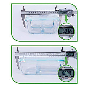 S SALIENT Glass Meal Prep Containers 3 Compartment - Bento Box Glass Lunch Containers - Meal Prep Glass Container-Food Storage Containers with Lids-Portion Control Food Containers Glass(3-Pack,36 OZ)