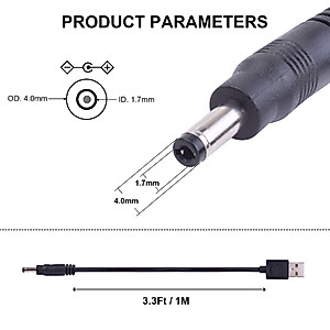 Sqrgreat PSP 2000 Charger Cable Compatible with Sony Playstation Portable PSP 3000 2000 1000 Series (PSP-1001, 2001, 3001) and E-1000 USB Data Cable (3.3ft, 4mm * 1.7mm Plug)