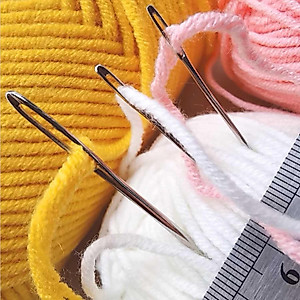 55 PCS Large-Eye Blunt Needles, Large Eye Sewing Needles, 11 Sizes Hand Sewing Needles, Knitting Needles, Yarn Needles, Embroidery Needle, Quilting Needles with 4 Threaders, Weaving Stringing Needles