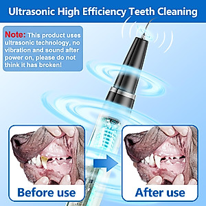 Ni-SHEN Dog Plaque Remover for Teeth,Pet Ultrasonic Tooth Cleaner,Teeth Cleaning Kit -Tartar Remover for Teeth Stains for Dogs and Cats (Black)