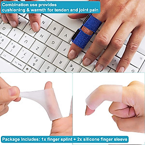 Trigger Finger Splints, Finger Brace for Pain Relief Sport Injuries, Basketball, Senior Tendon Release Blue