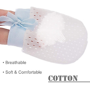 Aijian Chryvva Pack of 6 Baby Mesh Gloves Cotton No Scratch Mittens for Unisex (3Colors/0-12Months)