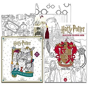 Harry Potter Coloring Books Set - Bundle with 2 Harry Potter Advanced Coloring Books Plus Bookmark | Harry Potter Coloring Books for Kids Ages 8-12