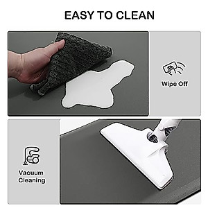 MAYHMYO Grey Kitchen Rugs Kitchen Mats Anti Fatigue Kitchen Floor Mats Thick Cushioned Non Slip Waterproof Memory Foam Kitchen Mat for Standing Desk Office Sink Laundry