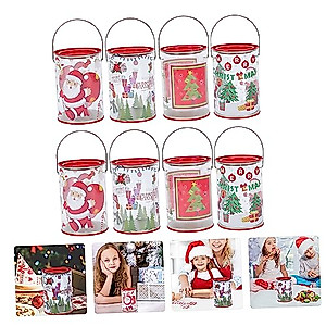 STOBAZA 16 Pcs Portable Cylinder Chocolate Box Cake Decor Cookie Decorating Christmas Cookie Tins Xmas Boxes Christmas Treat Tins Cookie Canister Candy Packaging Box Candy Can