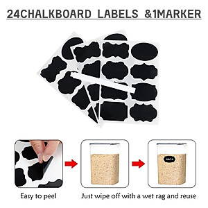 Food Storage Containers With Lids Airtight - 24 PCS With Label - BPA Free Cereal Containers Storage,Plastic Pantry Kitchen Organizers and Storage for Dry Goods,Chip,Grain Sugar and Flour Organizing