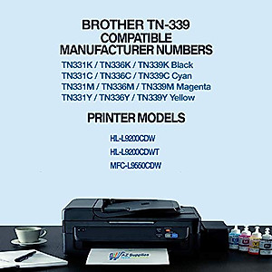 AZ Supplies © Compatible Replacement Extra High Yield Toner Cartridges for Brother TN-339 TN339BK, TN339C, TN339Y, TN339M for Brother HL-L8250CDN,HL-L8350CDW,HL-L8350CDWT,DCP-L8400,DCP-L8450,MFCL8650