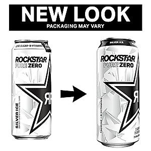 Rockstar Pure Zero Energy Drink, Fruit Punch, 0 Sugar, with Caffeine and Taurine, 16oz Cans (12 Pack) (Packaging May Vary)