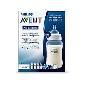 Philips Avent Anti-Colic Baby Bottle 11oz, 4pk, SCF406/44