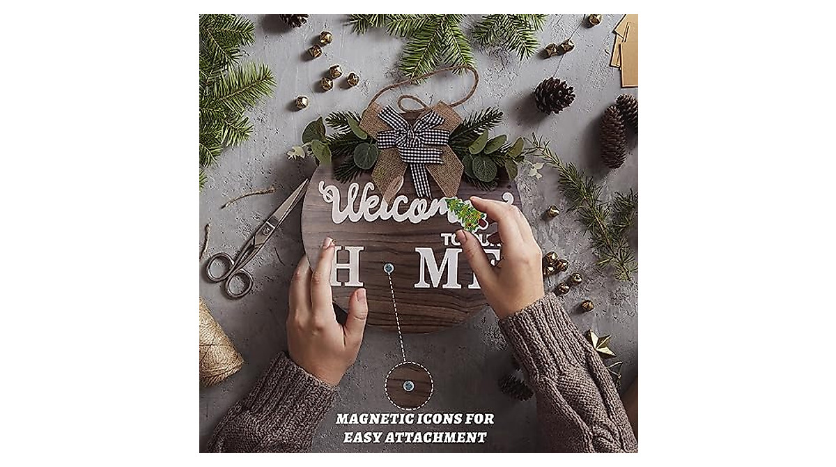 Seasonal Welcome Sign with Interchangeable Icons