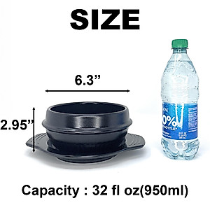 Jovely Korean Stone Bowl Set, Authentic Ttukbaegi Korean Earthenware Pot, Twice-Fired Natural Korean Clay Pot for Cooking, Microwave & Dishwasher-Safe