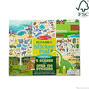 Melissa & Doug Reusable Sticker Pad: Habitats - 150+ Reusable Stickers - FSC Certified