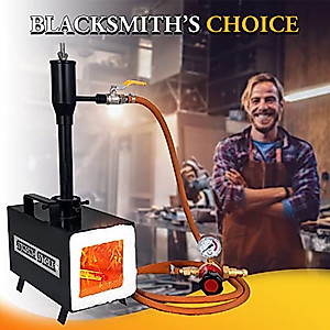 Simond Store Blacksmiths Single Burner Propane Forge with Stand for Knifemaking Farriers