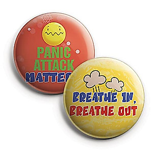 Panic Attacks Awareness Pinback Buttons (10 Pack) - Stocking Stuffers Premium Quality Gift Ideas for Children, Teens, & Adults - Corporate Giveaways & Party Favors