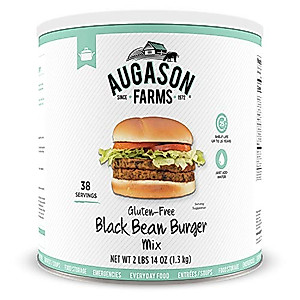 Augason Farms Gluten-Free Black Bean Burger 2 lbs 14 oz No. 10 Can 1 Pack