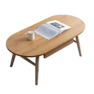 Solid Wood Coffee Table with Drawer Storage Simple Modern End Table for Living Room Bedroom Living Room Bedroom Tea Table (Color : Wood Color)