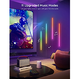 Govee Glide LED Wall Lights, RGBIC Wall Lights, Works with Alexa and Google Assistant, Smart LED Light Bars for Gaming Room Decor and Streaming, Multicolor Glide Sconces, Music Sync, 6 pcs