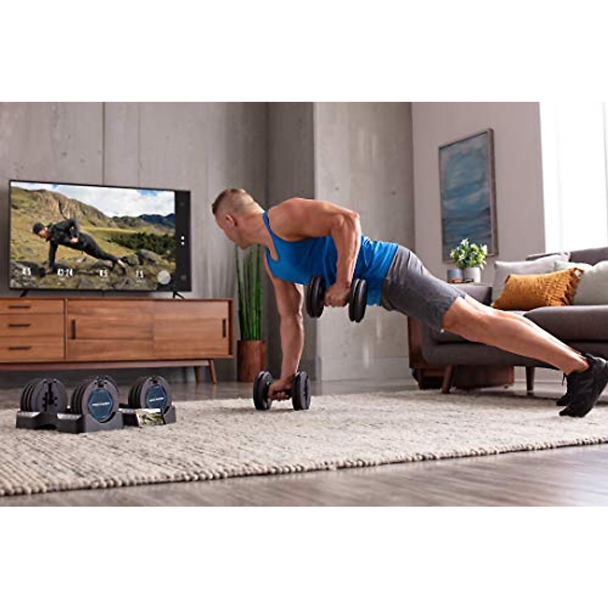 ProForm 50 lb. Select-a-Weight Dumbbell Pair, Black