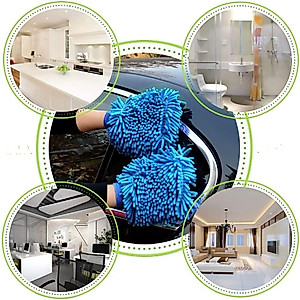 Suyncll 2.0GPM Electric Power Washer +Microfibre Car Wash Mitt, 1600W High Pressure Washer with Hose Reel, Graet for Home/Garden/Car Cleaning(Blue)