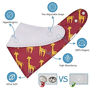 WESOTE Baby Bandana Drool Bibs for unisex，12 Pack Baby Bibs for Teething and Drooling，Organic Cotton Bib for Boys Girls