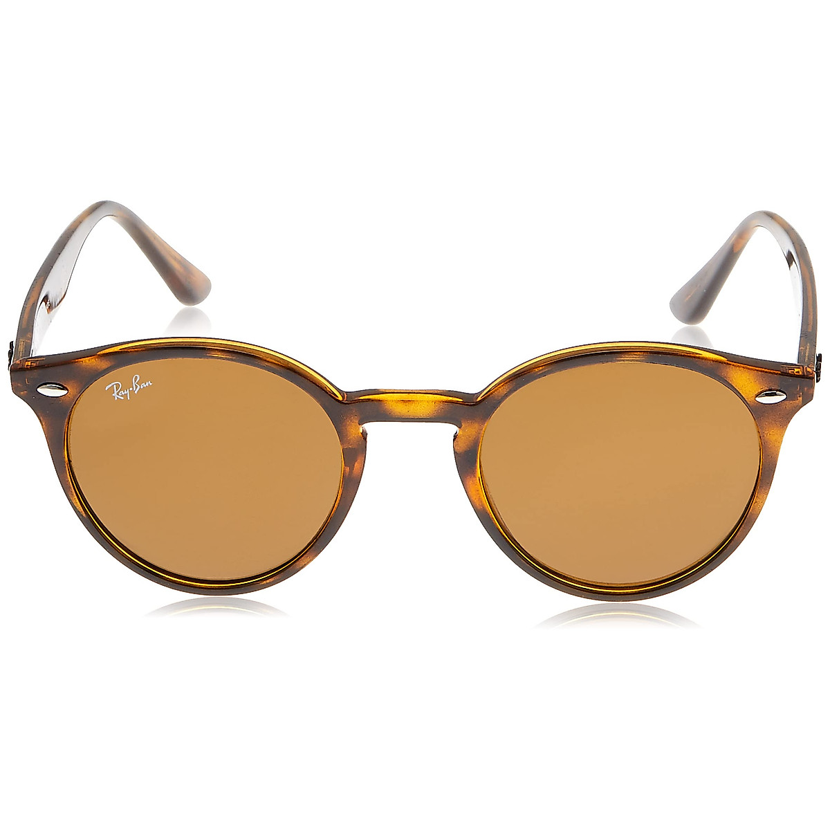 Ray-Ban RB2180 Round Sunglasses, Light Havana/Dark Brown, 51 mm