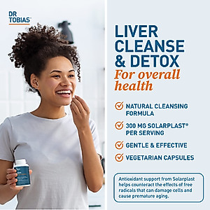 Dr. Tobias Liver 21 Day Cleanse, Herbal Liver Detox Cleanse with Solarplast, Artichoke, Milk Thistle & Dandelion Extract, 63 Vegetable Capsules (3 Daily)