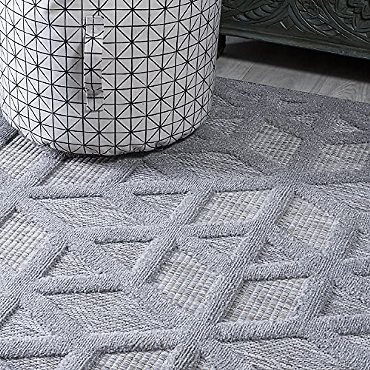 JONATHAN Y IBZ102C-8 Talaia Neutral Geometric Indoor Outdoor Area-Rug Bohemian Geometric Easy-Cleaning Bedroom Kitchen Backyard Patio Porch Non Shedding, 8 X 10, Light Gray