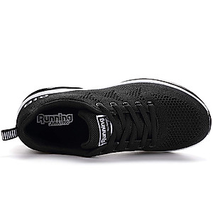 MAFEKE Women Tennis Running Shoes Lightweight Breathable Walking Sneakers (Black US 9 B(M)