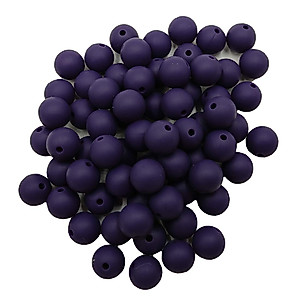 50pcs Twilight Purple Color Silicone Round Beads Sensory 15mm Silicone Pearl Bead Bulk Mom Necklace DIY Jewelry Making Decoration