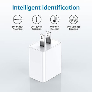 USB C Wall Charger Block 20W, Dual Port USB-C Wall Plug-in USB Charger 20W PD & QC3.0 USB A Fast Charging Block for iPhone 14/13/12/11 /Pro Max, iPad Pro, AirPods Pro, Samsung Android Phones and More