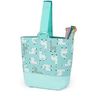 Katech Upgrade Knitting Tote Bag, Portable Knit Wrist Bag for Yarn Holding, Lightweight Travel Wrist Bag for Knitting Yarn Storage Bag Organizer Yarn Holder Bag on The Go Green