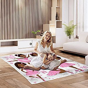 African American Blanket Throw 60"X80"for Gilrs Teen Women Daughter Super Soft African American Blanket for Bed Couch Sofa Warm Blanket All Season Ultra Soft Home Decor Flannel Fuzzy Blanket