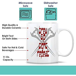 Gifts for Martial Arts Lovers, Great Father's Day Present - Fight Sweat for Coffee and Tea, Navy on 11 Oz White Ceramic Coffee Mug