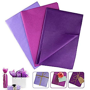 MR FIVE Assorted Purple Tissue Paper Bulk,Gift Wrapping Paper 29.5 x 19.6 Inch,30 Sheets Gift Wrap Tissue Paper,Crafts and DIY,Gift Wrapping Papper for Birthday Wedding Holiday, 3 Colors