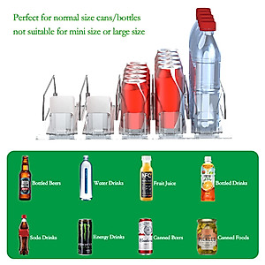 Drink Organizer for Fridge-White Automatic Pusher Glide,12oz 16oz 20oz-Soda Dispenser for Fridge-Holds up to 15 Cans