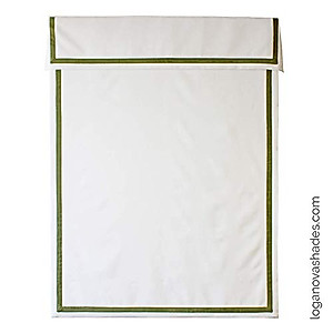 LOGANOVA Faux Linen Roman Shades For Kitchen, Bedroom & Doors. Hand Made Luxury Window Treatments With Valance. Blackout Lining Option. Cordless Motorized Or Chain Mechanism. Easy Install.