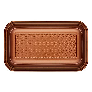 Ayesha Curry Kitchenware Bakeware Nonstick Meatloaf/Loaf Pan Set, Two 9 Inch x 5 Inch, Copper