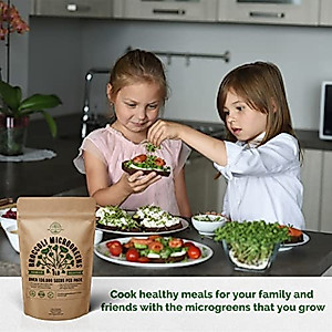 Broccoli Sprouting & Microgreens Seeds - Non-GMO, Heirloom Sprout Seeds Kit in Bulk 1lb Resealable Bag for Planting & Growing Microgreens in Soil, Coconut Coir, Garden, Aerogarden & Hydroponic System.