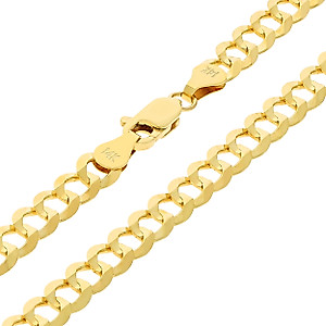 Nuragold 14k Yellow Gold 6mm Solid Cuban Curb Link Chain Bracelet, Mens Womens Jewelry 7" 7.5" 8" 8.5" 9"